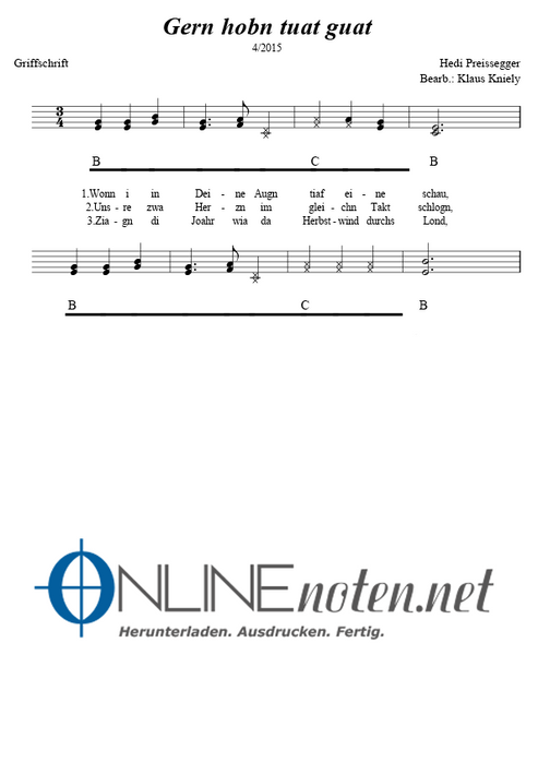 Gern hobn tuat guat bei Online-Noten.net