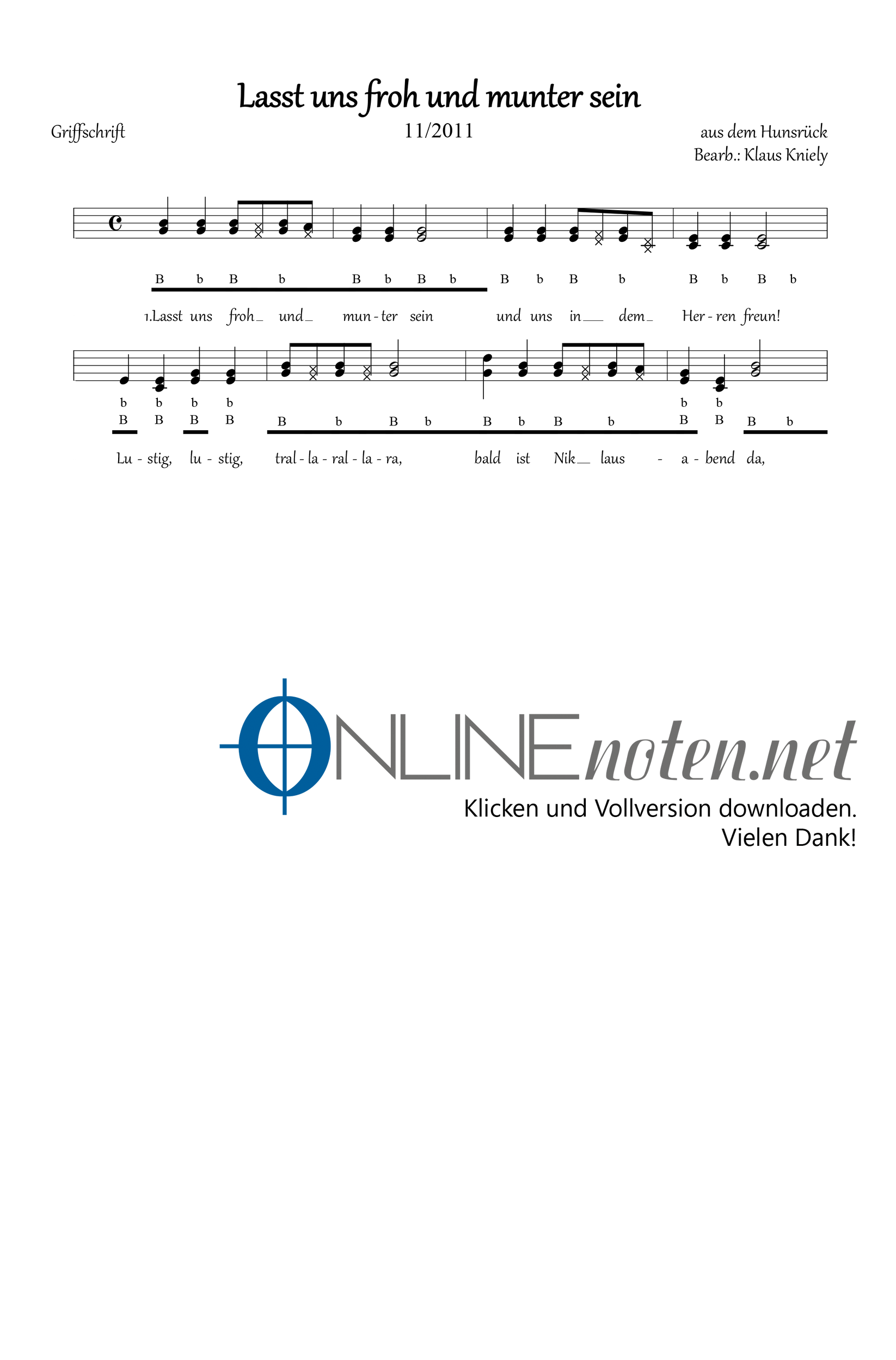 Lasst uns froh und munter sein bei Online-Noten.net